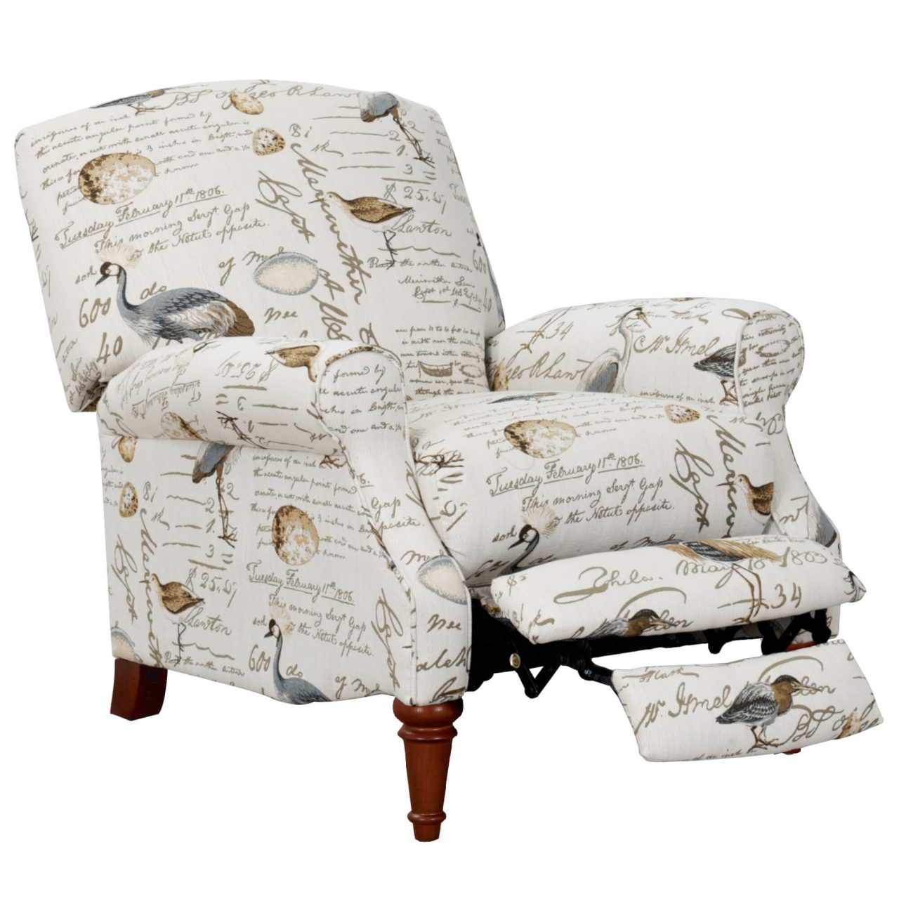 Bird Script/ Birdsong Seamist Pushback Recliner - Sunset Trading