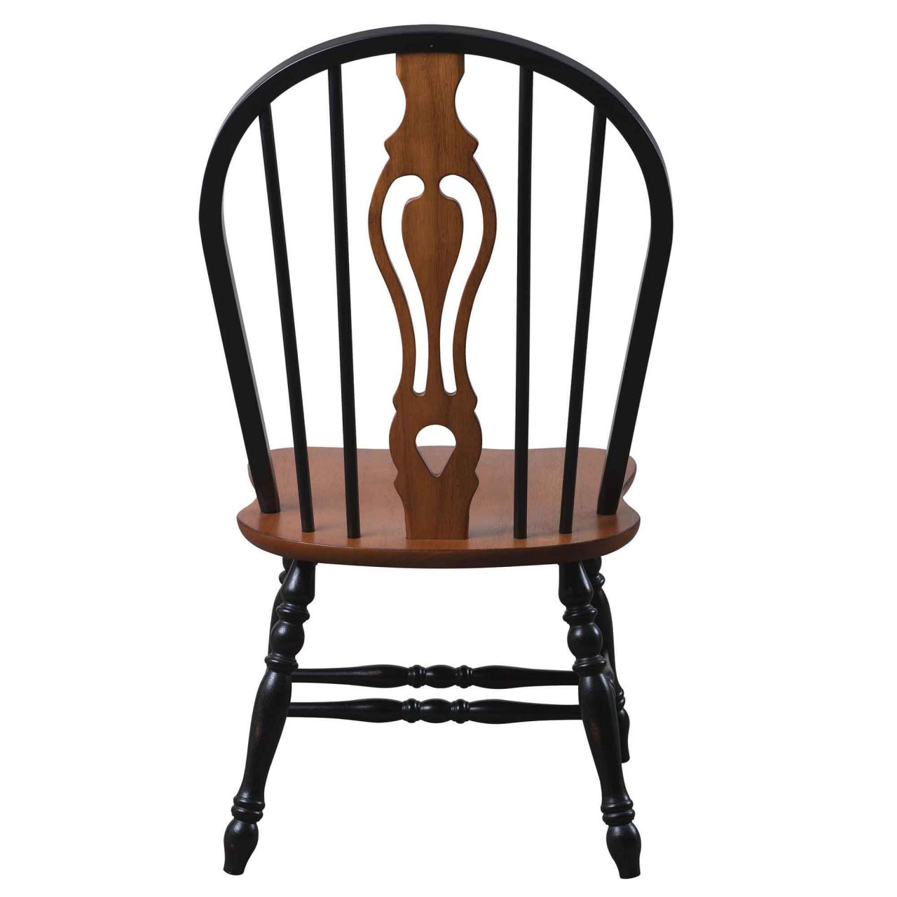 Black Cherry Keyhole Dining Chair – Antique Black & Cherry - Sunset Trading