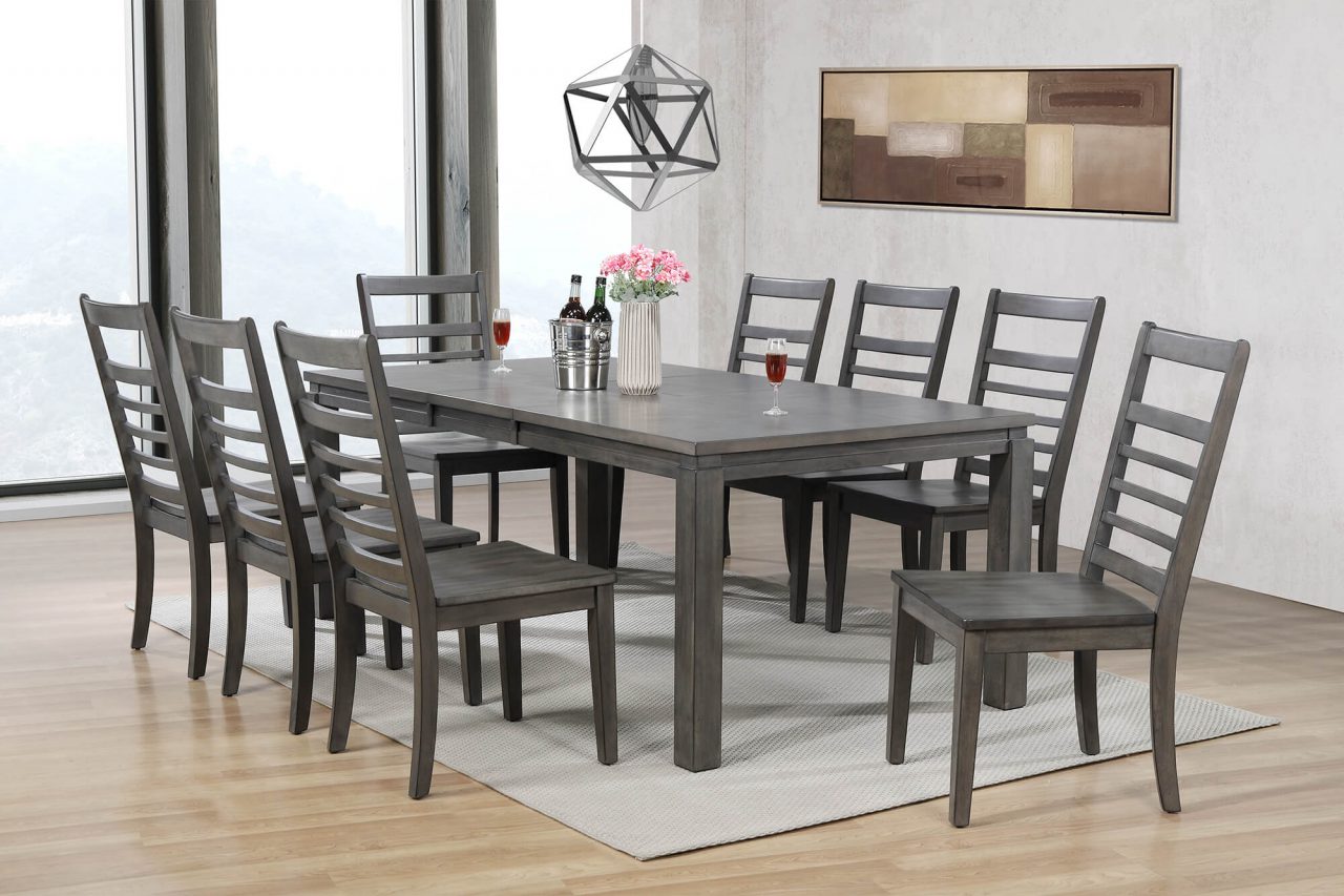 Dining Set – Shades of Gray (9 Piece) - Sunset Trading
